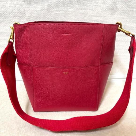 Celine | Bags | Celine Sangle Bucket Shoulder Leather Bordeaux | Poshmark